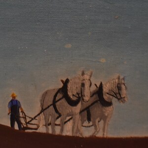 Vintage Ploughing Oil Painting Farming With Horses - Etsy