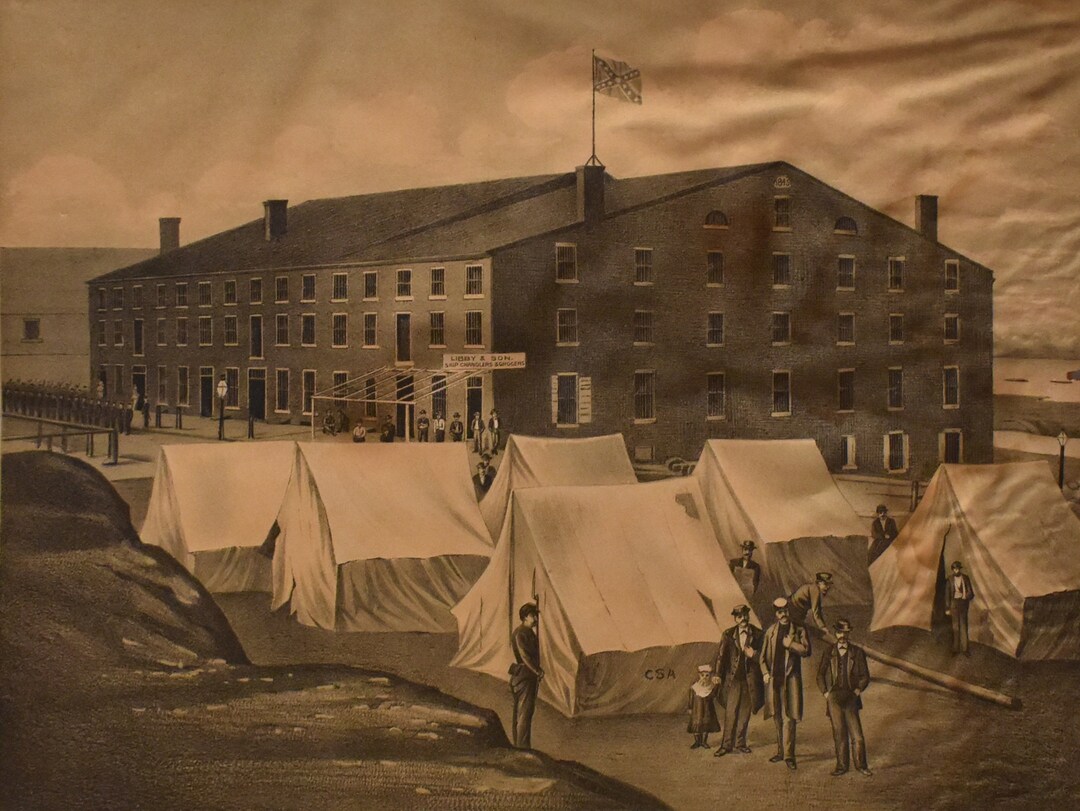 Vintage Virginia Civil War Print History of Libby Prison Titled Libby ...