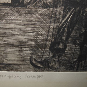 Vintage Jester Etching Limited Etching of Puppets Signed Titled - Etsy