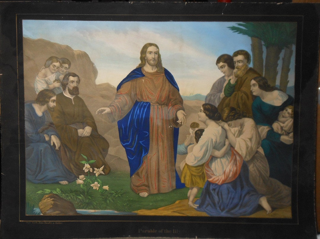 Vintage Color Lithograph 1860 by Max Jacobi & Zeller New York Parable ...
