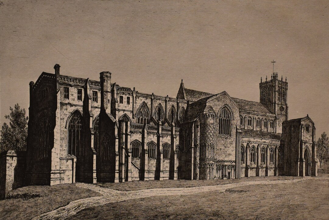 Vintage Four British Engraving S of Abbeys Cathedrals Artist John Coney ...