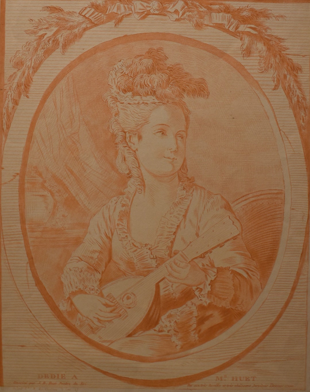 Vintage French Woman Portrait Oval Color Mezzotint Etching of - Etsy