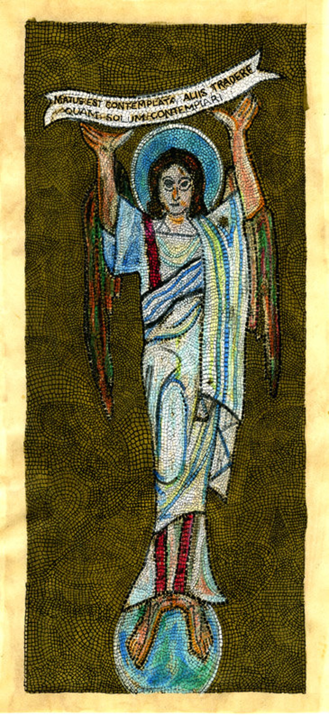 Vintage Biblical Ink Drawing Classical Watercolor of Angel - Etsy