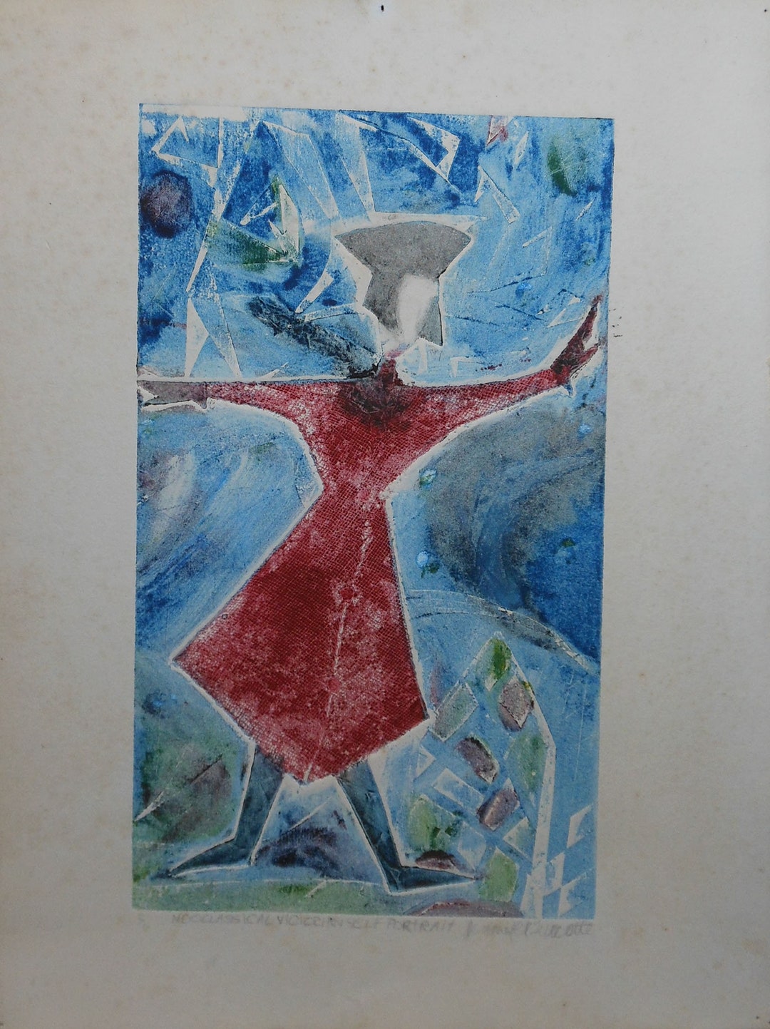 Vintage Dancer Woman Aquatint Color Etching Signed - Etsy