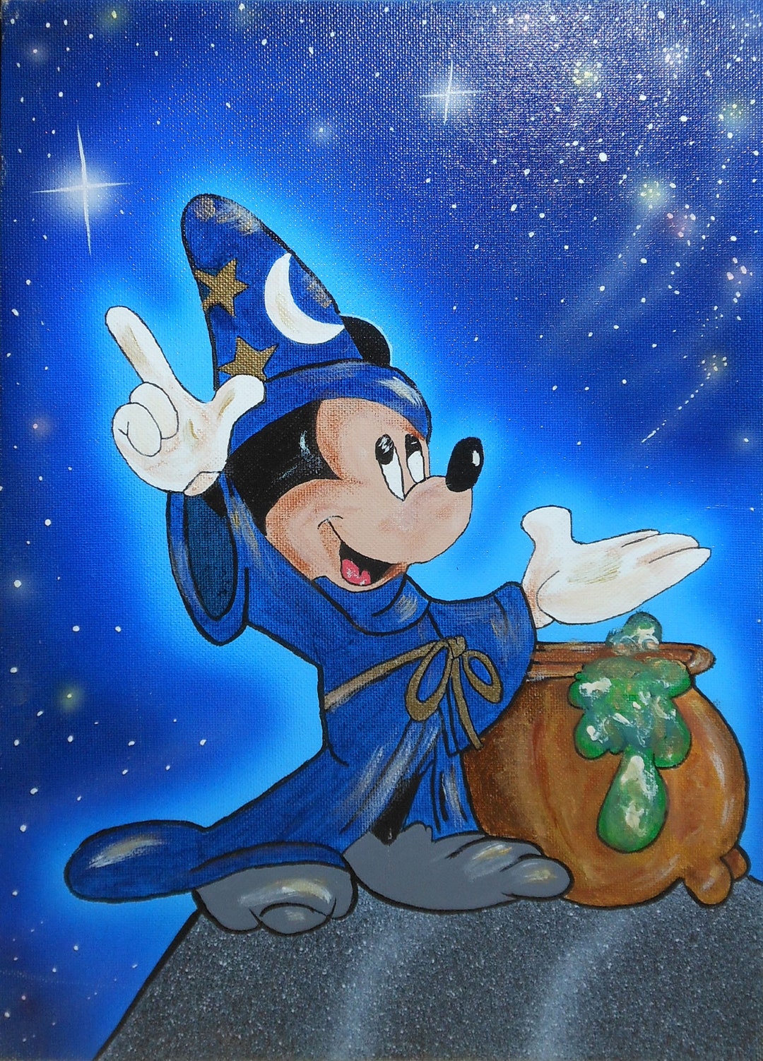 Vintage Micky Mouse Oil Painting Colorful Disney Artist Signed - Etsy