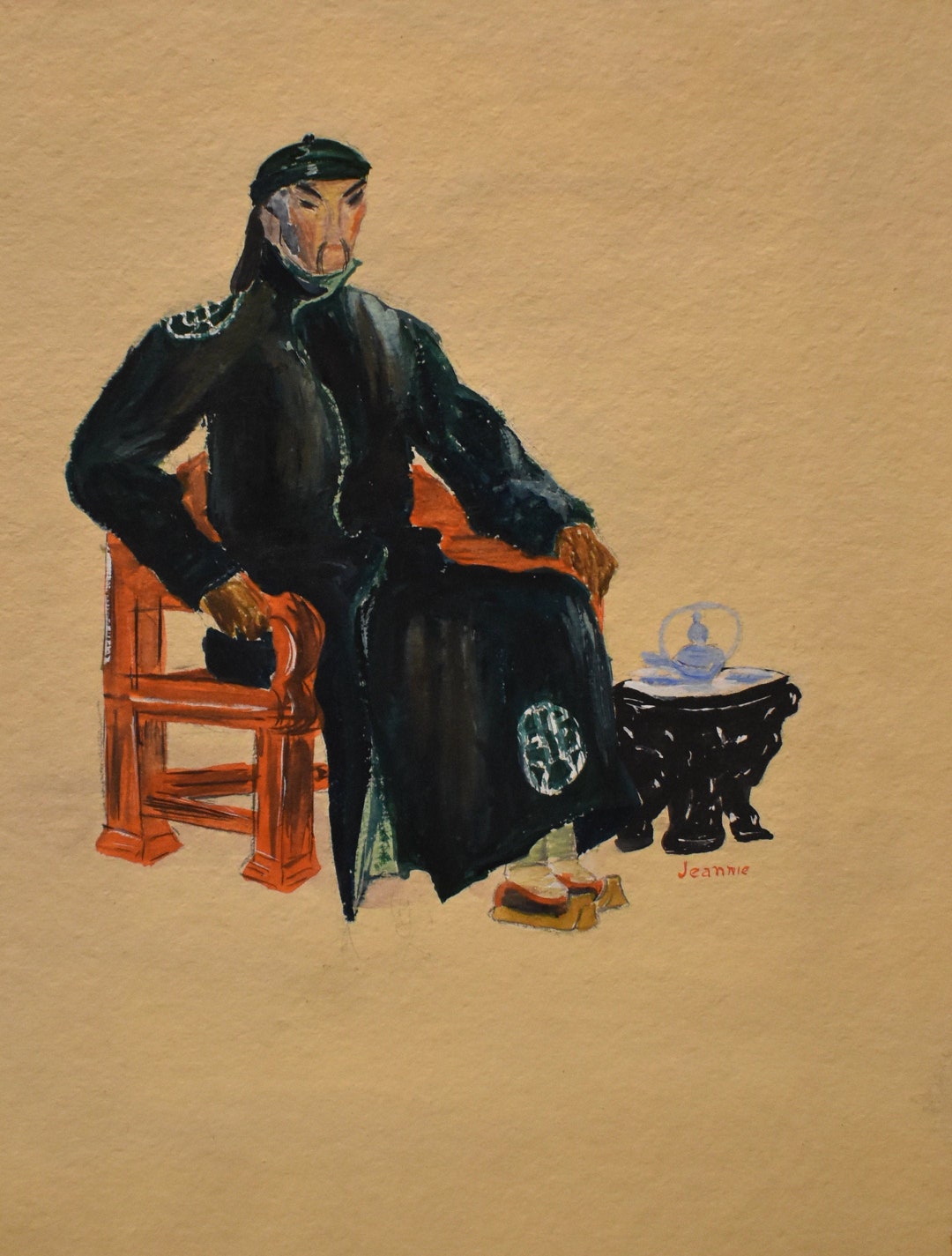 Vintage Empress Art Watercolor Drawing Empress Artist Signed - Etsy