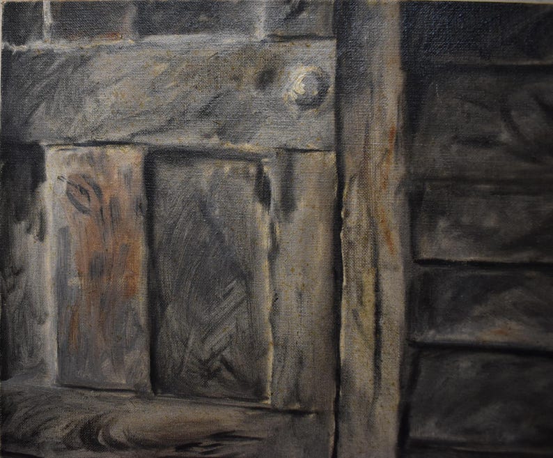 Vintage Side of Old House Oil Painting of Side of House Artist Maine ...