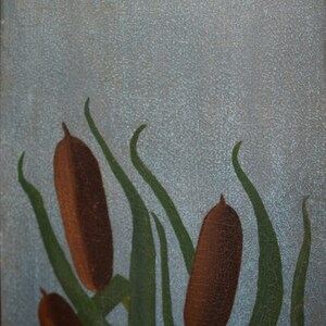 Vintage Cat Tail Art Painting of Cat Tails Art Folky Victorian - Etsy