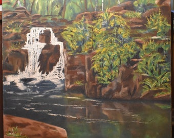 Pool Reflection Painting - Etsy