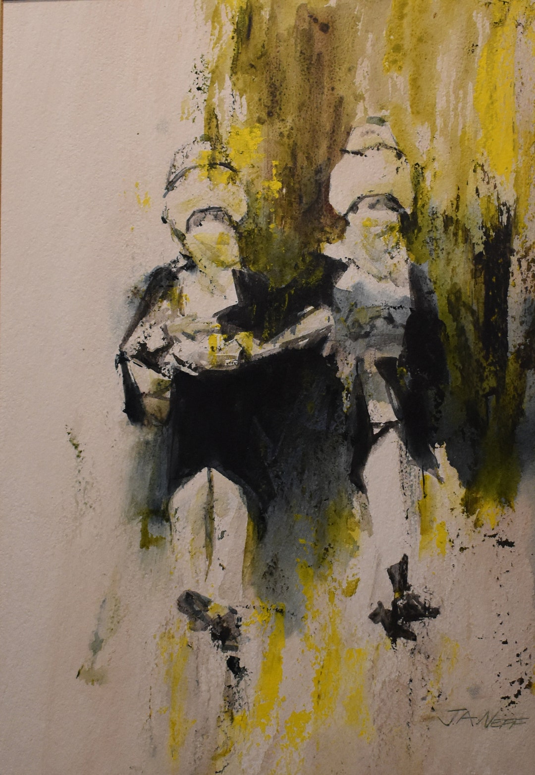 Vintage Dancer Art Watercolor of Folk Dancers Signed Artist John Neff ...