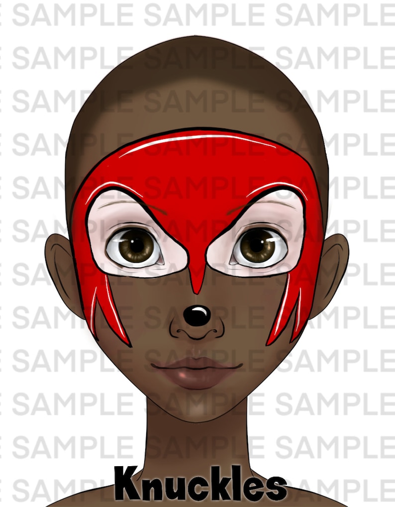 Face Painting Sonic Tails Knuckles Board Face Paint Design - Etsy