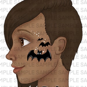 NO AI USED Halloween Cheek Art Face Painting Fall Board Face Paint ...