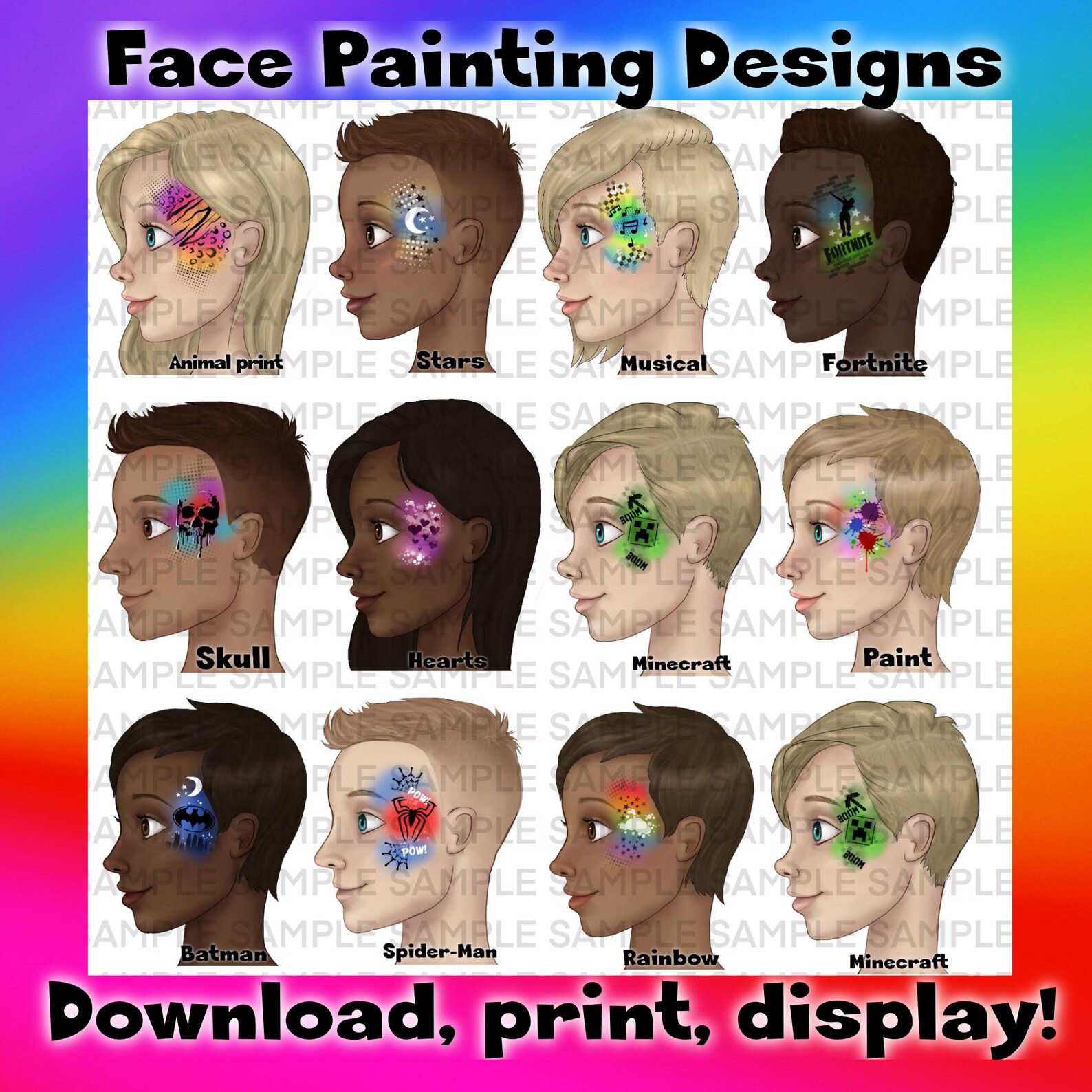 NO AI USED Graffiti Stencil Eye Face Painting Menu Board | Popular ...