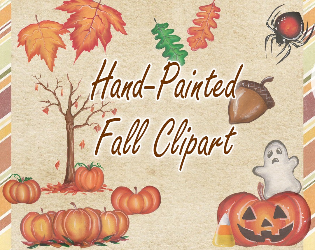 Fall & Halloween Digital Clipart 14 Separate Hand Painted Clipart ...