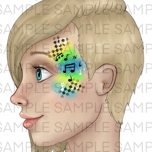 NO AI USED Graffiti Stencil Eye Face Painting M Board Face Paint Design ...