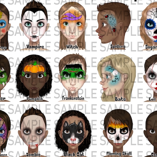 Face Painting Word Board Face Paint Design Menu Board - Etsy