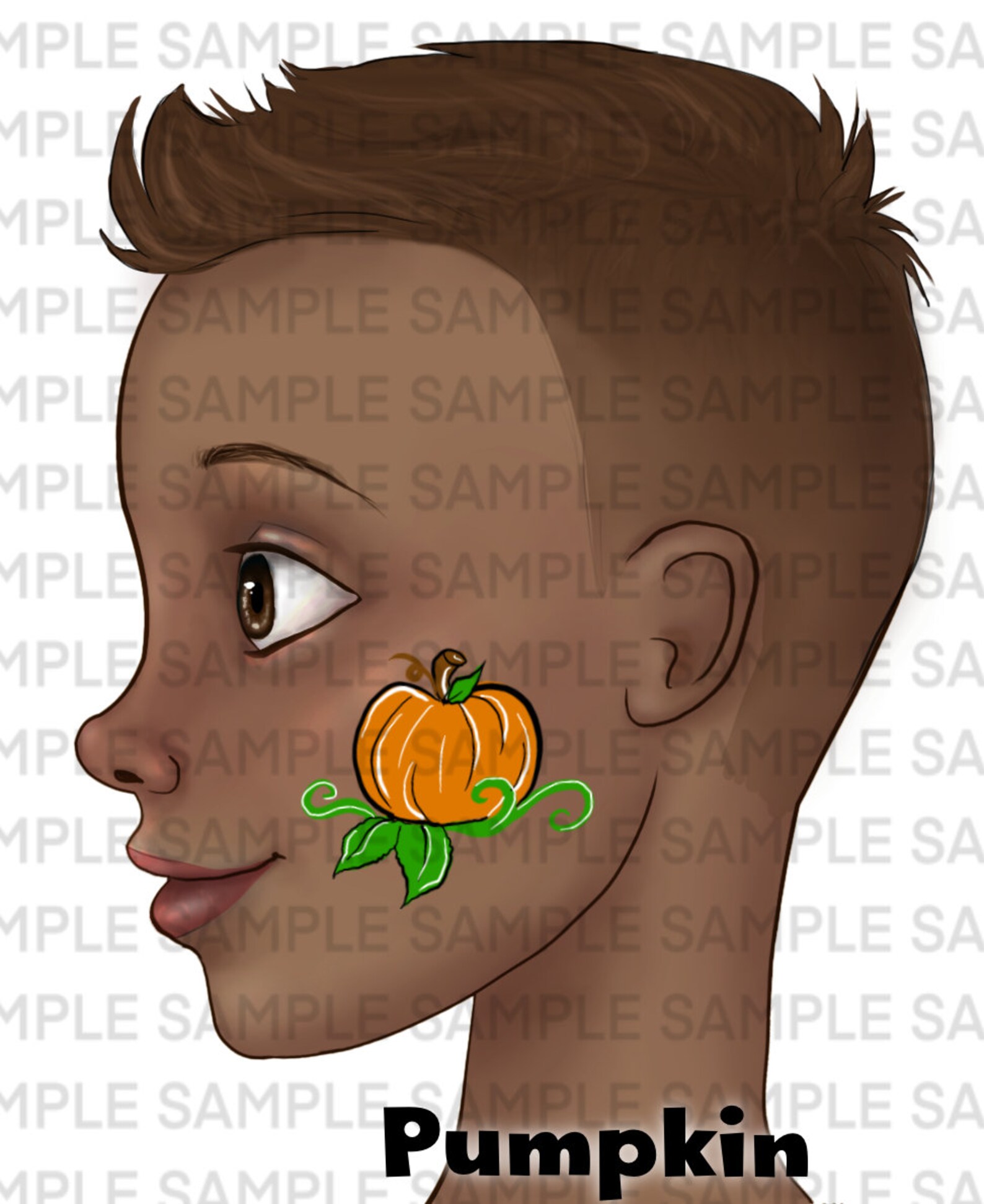 Halloween Cheek Art Face Painting Fall Board Face Paint Design - Etsy