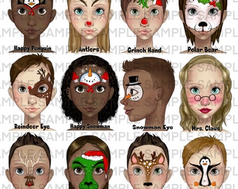 Face Painting Animal Board, Face Paint Design Menu Board, Designs for ...