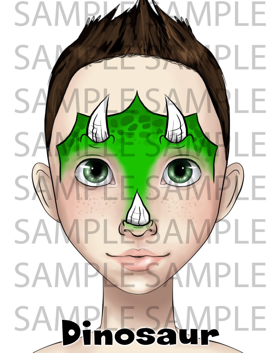 Dinosaur Face Paint Easy