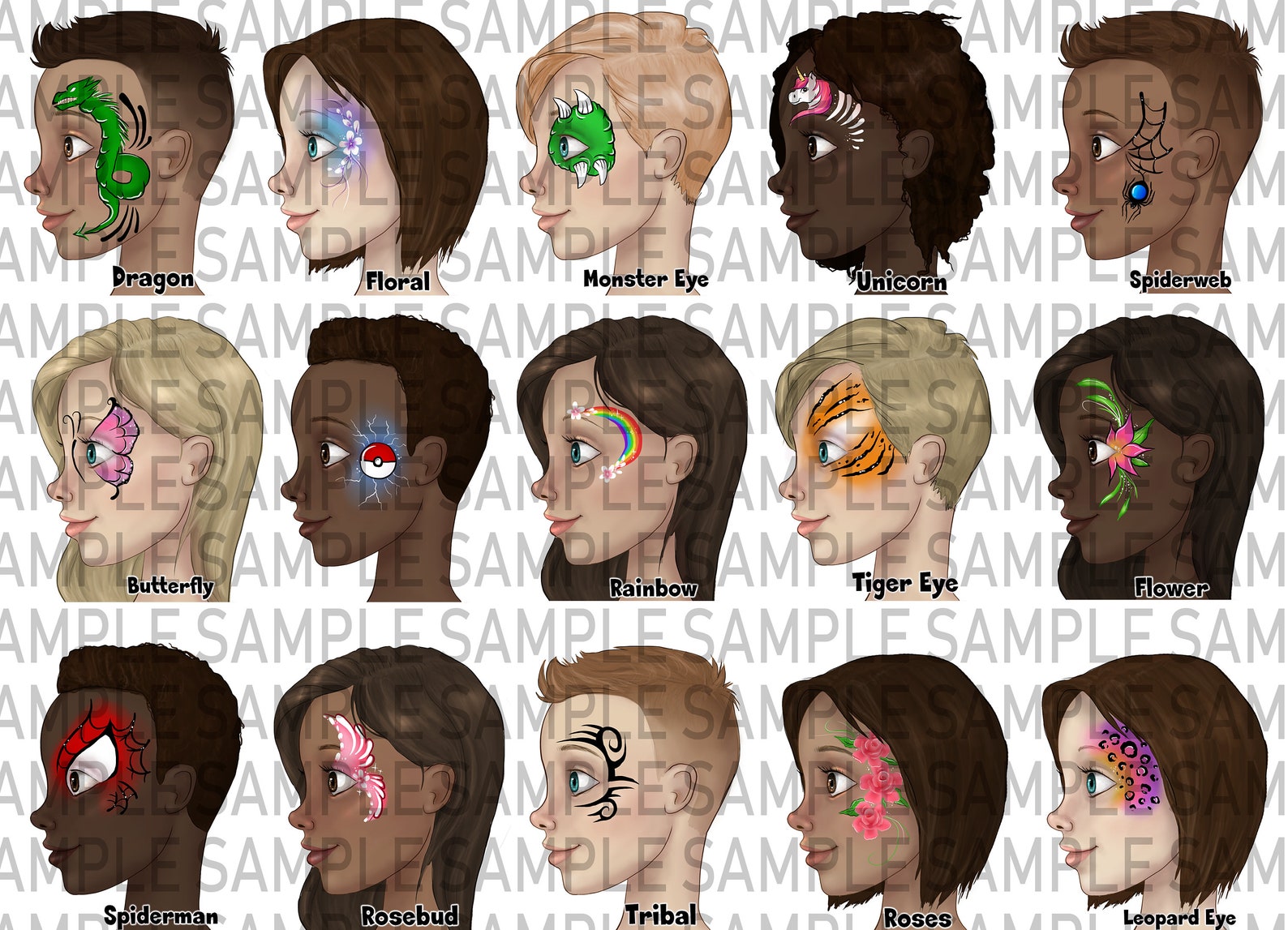 Face Painting Word Board Face Paint Design Menu Board - Etsy UK