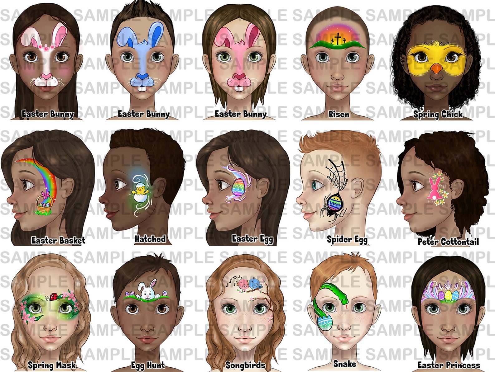 Face Painting Word Board, Face Paint Design Menu Board, Designs for ...