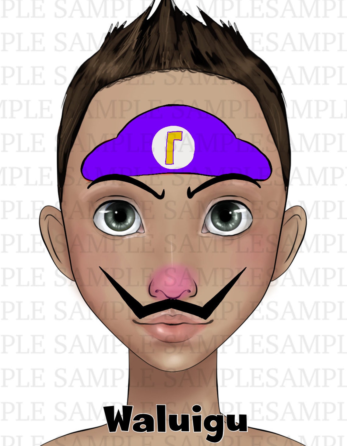 NO AI USED Mario Video Game Face Painting Design Digital Download Menu ...