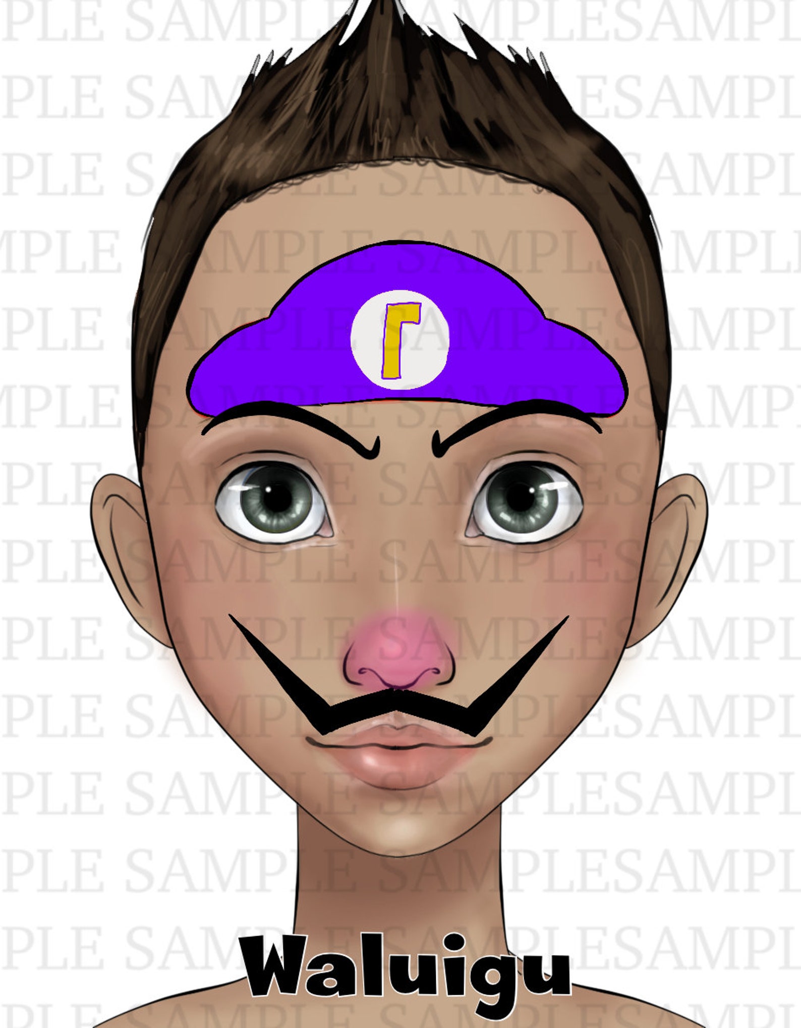 NO AI USED Mario Video Game Face Painting Design Digital Download Menu ...