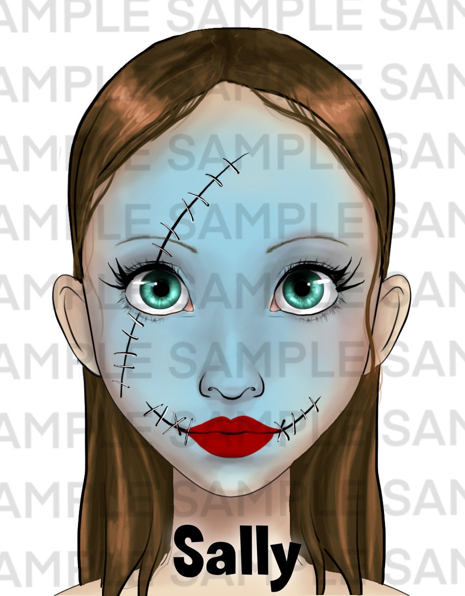 Halloween Horror Face Painting Fall Board Face Paint Design Menu Board ...