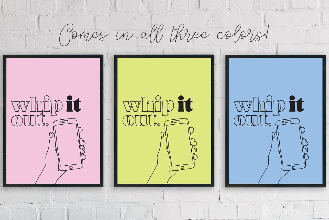 Whip It Out Bathroom Sign Printable Download - Etsy