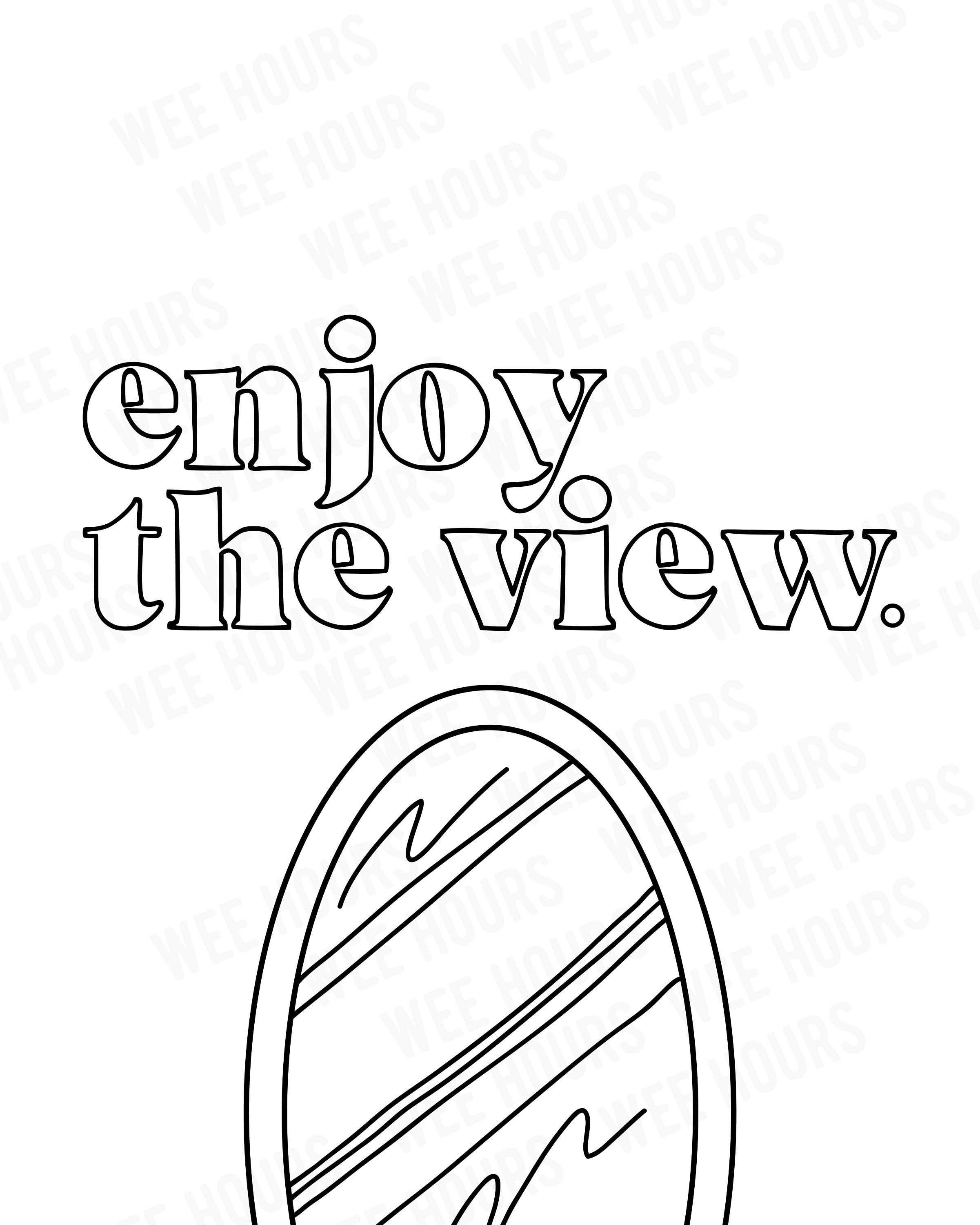 Sit Back, Relax, Enjoy the View Set of Three Bathroom Signs- Printable ...