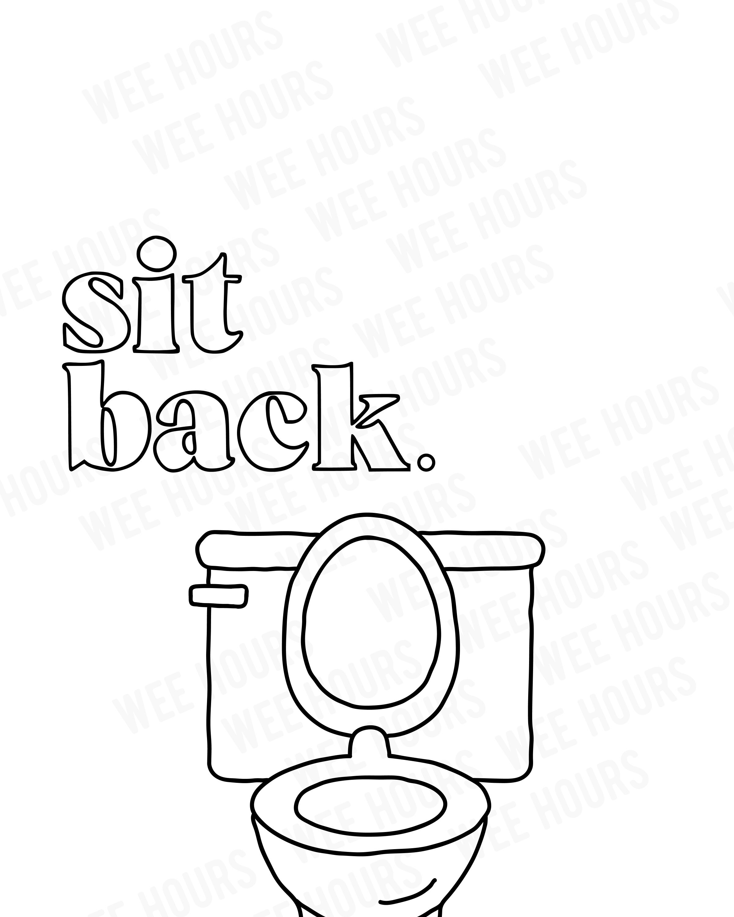 Sit Back, Relax, Enjoy the View Set of Three Bathroom Signs Printable ...