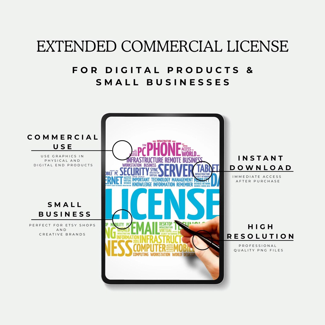 Extended Commercial License for Printables & Digital Products | Small ...