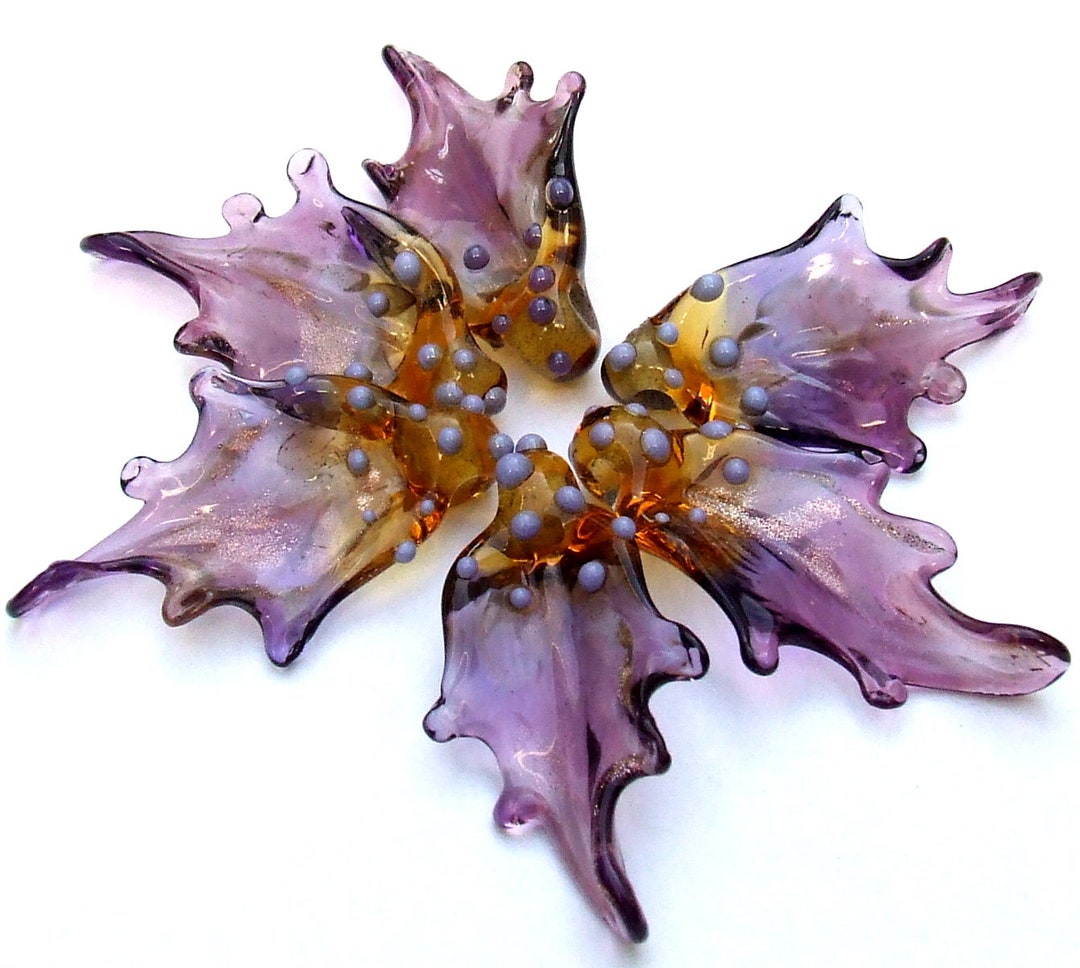 Lampwork Glass Fairy Wings, Jewelry Making Beads, Purple Turquoise ...