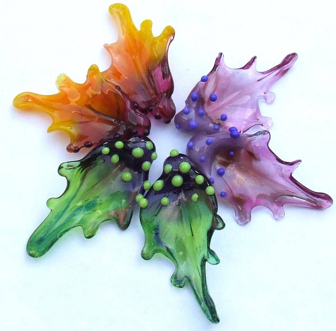 Lampwork Glass Fairy Wings, Jewelry Making Supplies, Made to Order (set ...