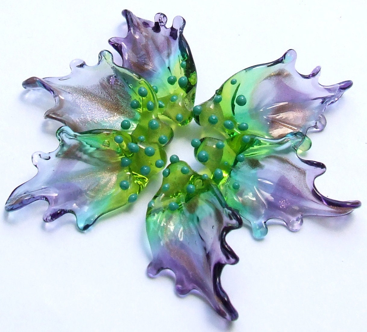 Lampwork Glass Fairy Wings for Jewelry Making, Set of 6 Organic Fairy ...