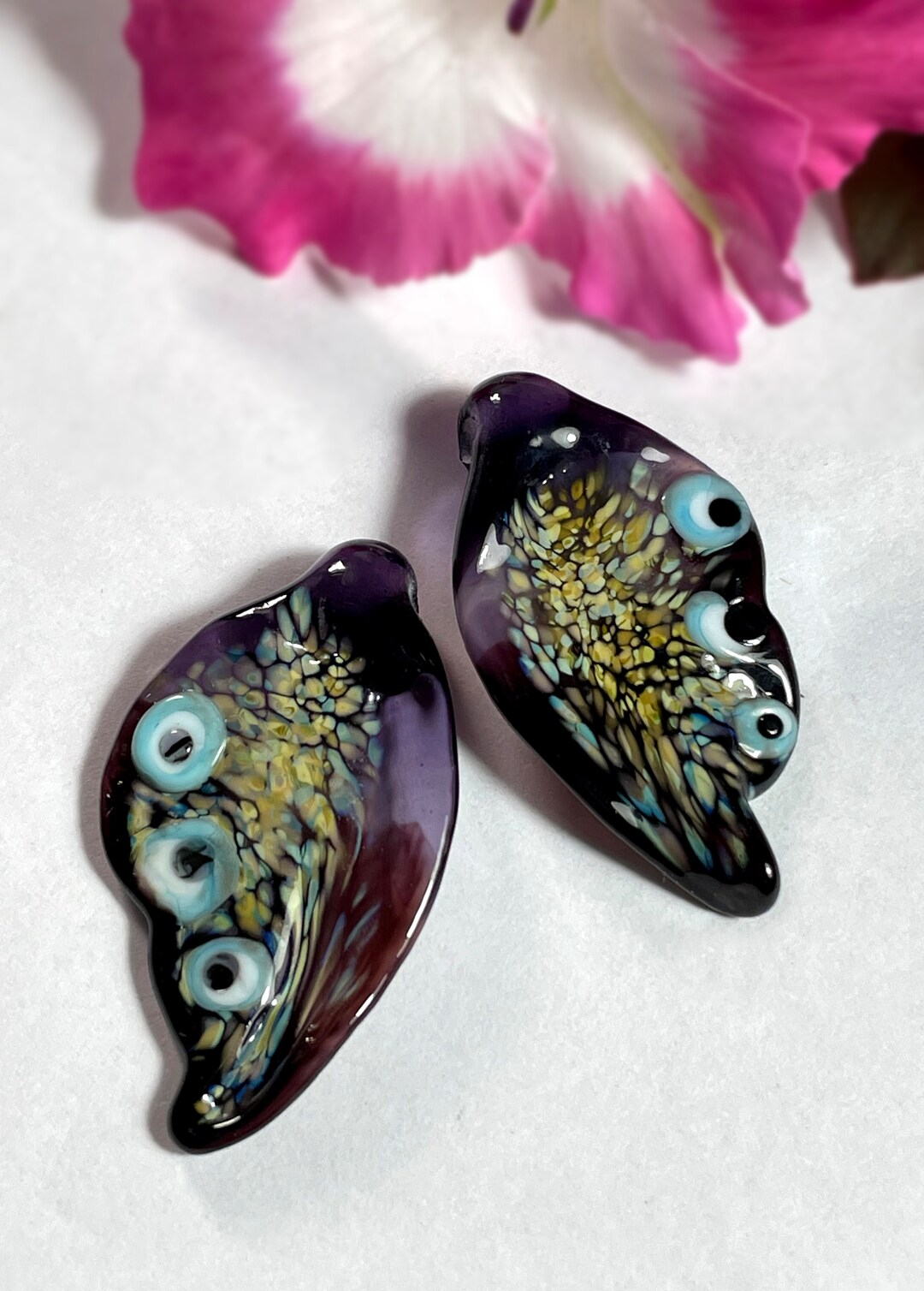 Lampwork Butterfly Wings, Jewelry Making Supplies, Made to Order - Etsy