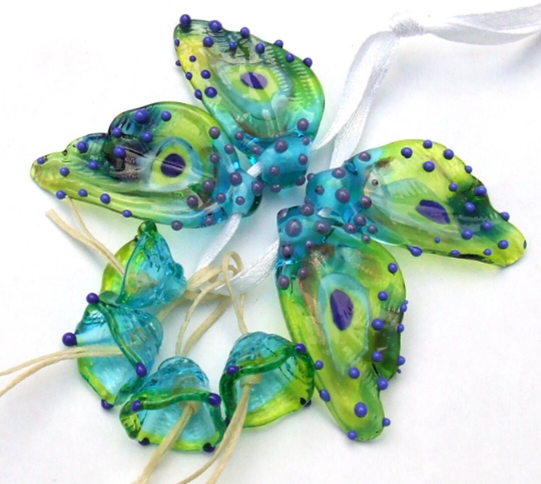 Lampwork Butterfly Wings for Jewelry Making Set, DIY Kit Glass Craft ...