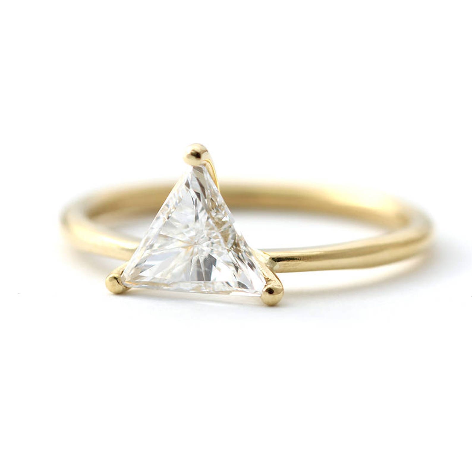 Trillion Cut Engagement Ringtrillion Cut Diamond Ringdiamond - Etsy Canada