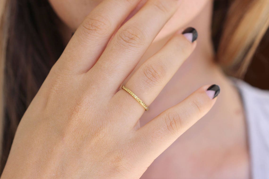 Geometric Wedding Ring Art Deco Wedding Ring Minimalist | Etsy