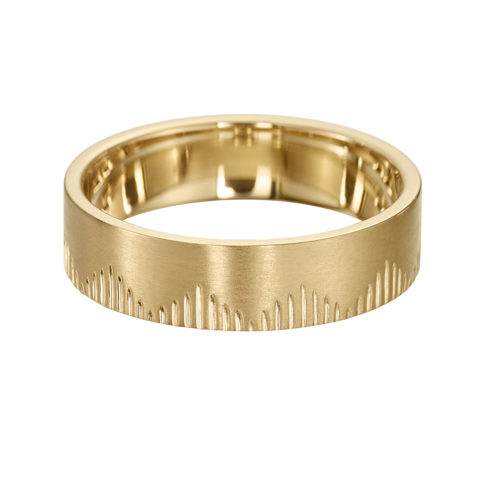 Matte Gold Pyramid Engraved Full Eternity Wedding Band - Etsy