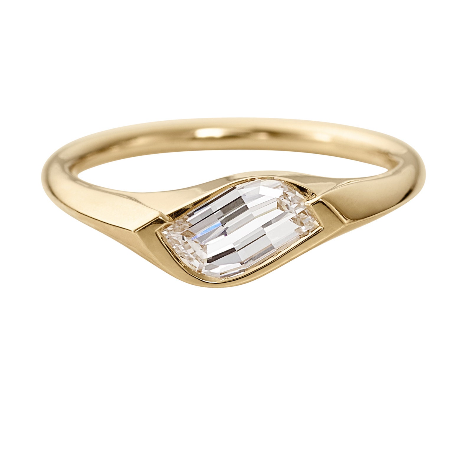 OOAK Flame Cut Diamond Engagement Ring - Etsy