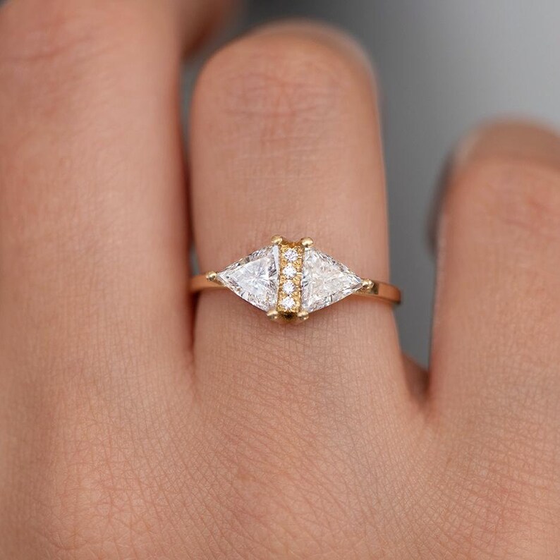 Triangle Cut Diamond Ring One Carat | Etsy