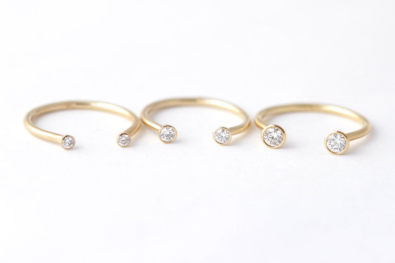 Dual Stone Ring Diamond Wedding Ring Open Ring Open | Etsy UK