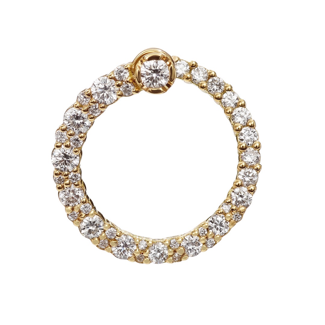 Ellipsis Brilliant Diamond Spiral Hoop Earrings - Etsy
