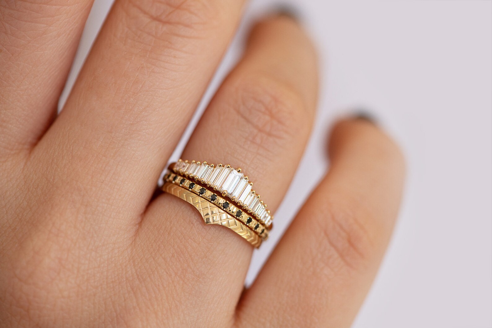 Delicate Wedding Band With Geometric Pattern - Etsy