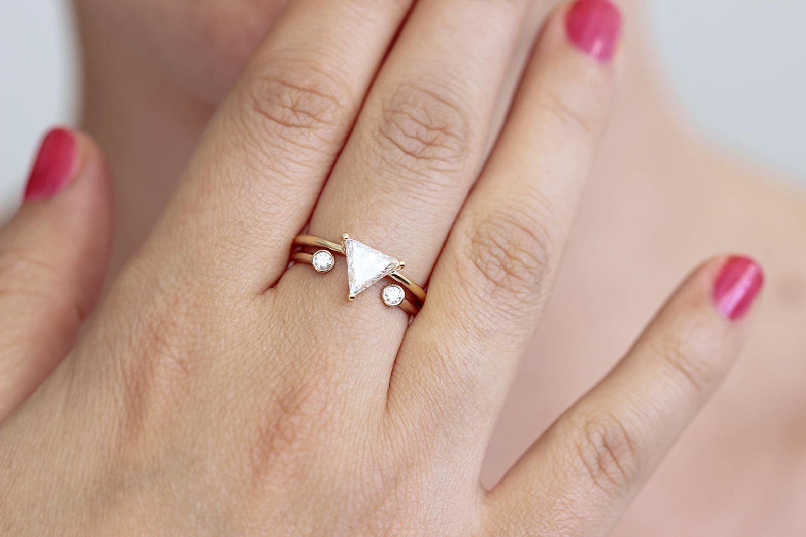 Trillion Cut Engagement Ringtrillion Cut Diamond Ringdiamond - Etsy Canada