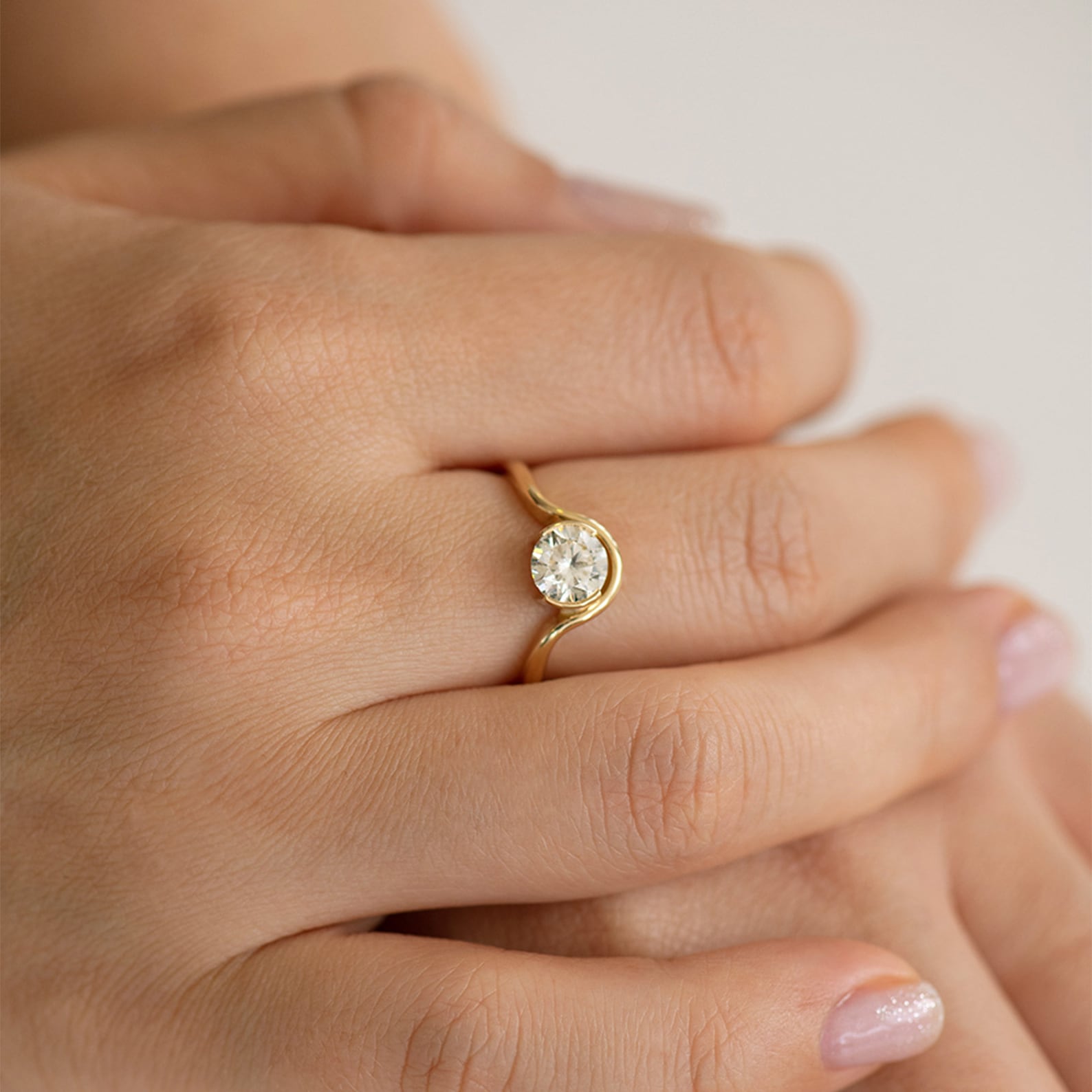 One Carat Round Diamond Ring Solitaire Engagement Ring | Etsy