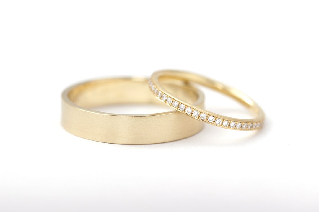 Simple Men Band, Basic Men Wedding Ring, Smooth Wedding Band, Flat ...
