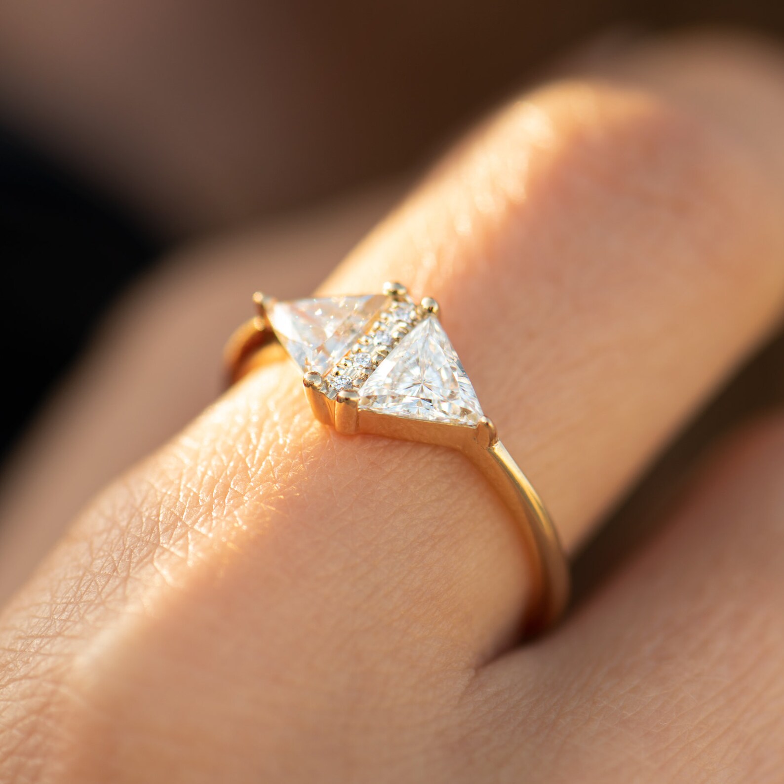 Triangle Cut Diamond Ring One Carat - Etsy