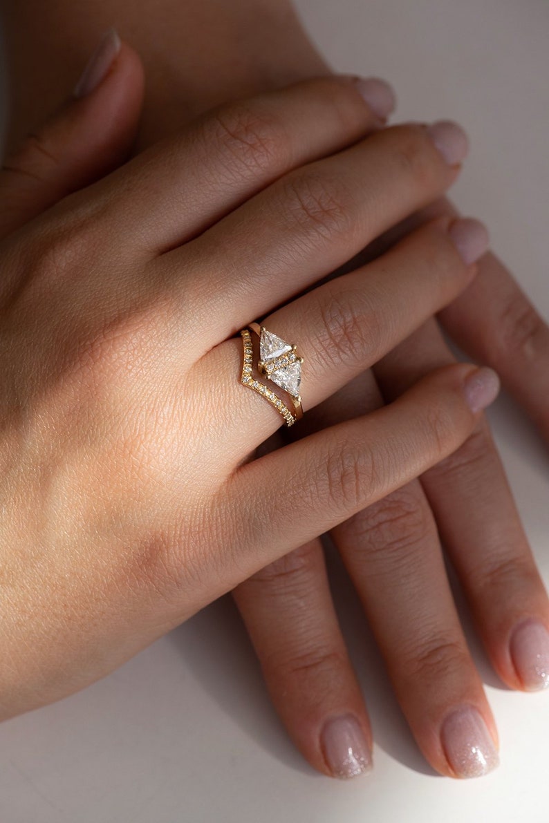 Triangle Cut Diamond Ring One Carat | Etsy